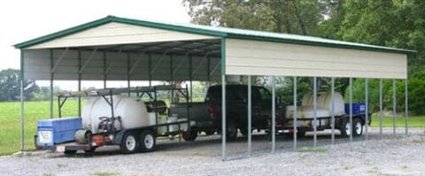 12x35 Vertical Roof Carports - Alan's Factory Outlet