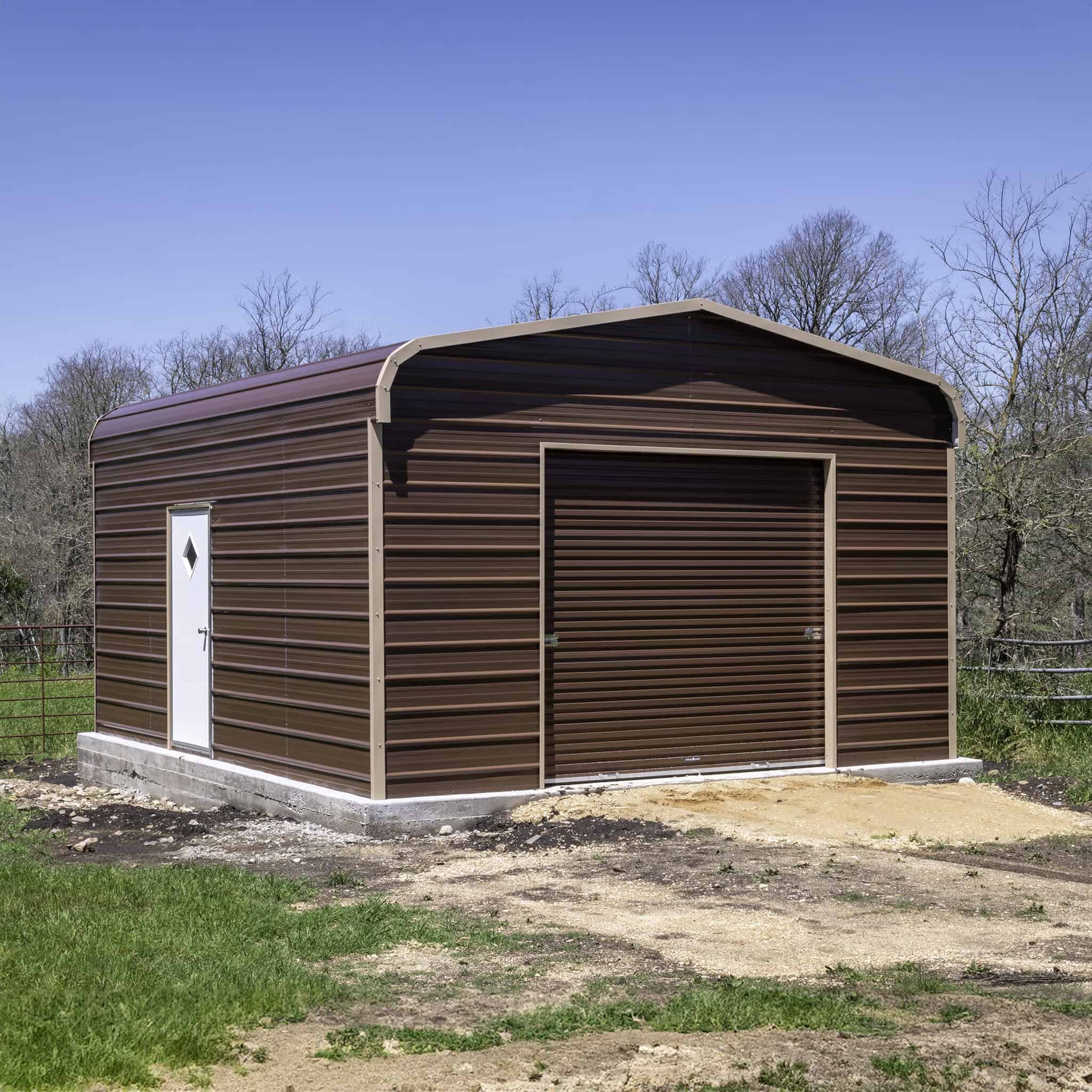 18x20 Regular Roof Metal Garage - Alan's Factory Outlet