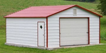 18x20 Boxed Eave Roof Metal Garage North - Alan's Factory Outlet