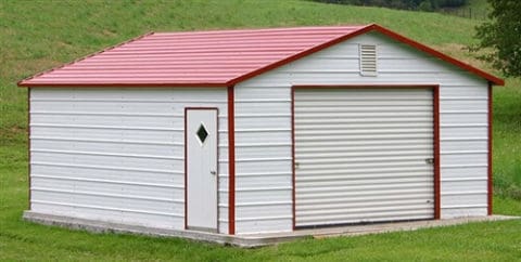18x25 Boxed Eave Roof Metal Garage North - Alan's Factory Outlet