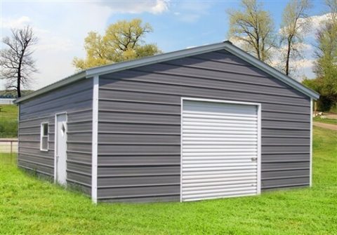 18x25 Vertical Roof Metal Garage North - Alan's Factory Outlet