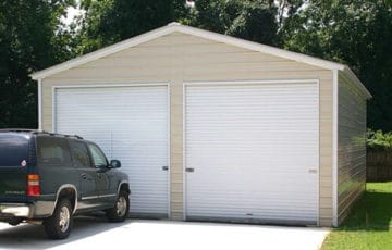 20x25 Vertical Roof Metal Garage North - Alan's Factory Outlet