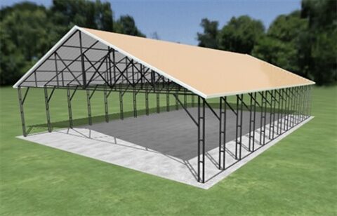 34x48 Vertical Roof Carport - Alan's Factory Outlet