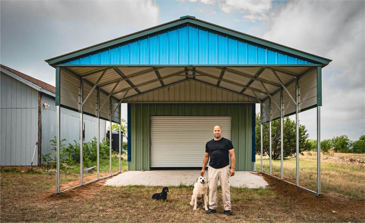 20x20 Vertical Roof Carport North - Alan's Factory Outlet