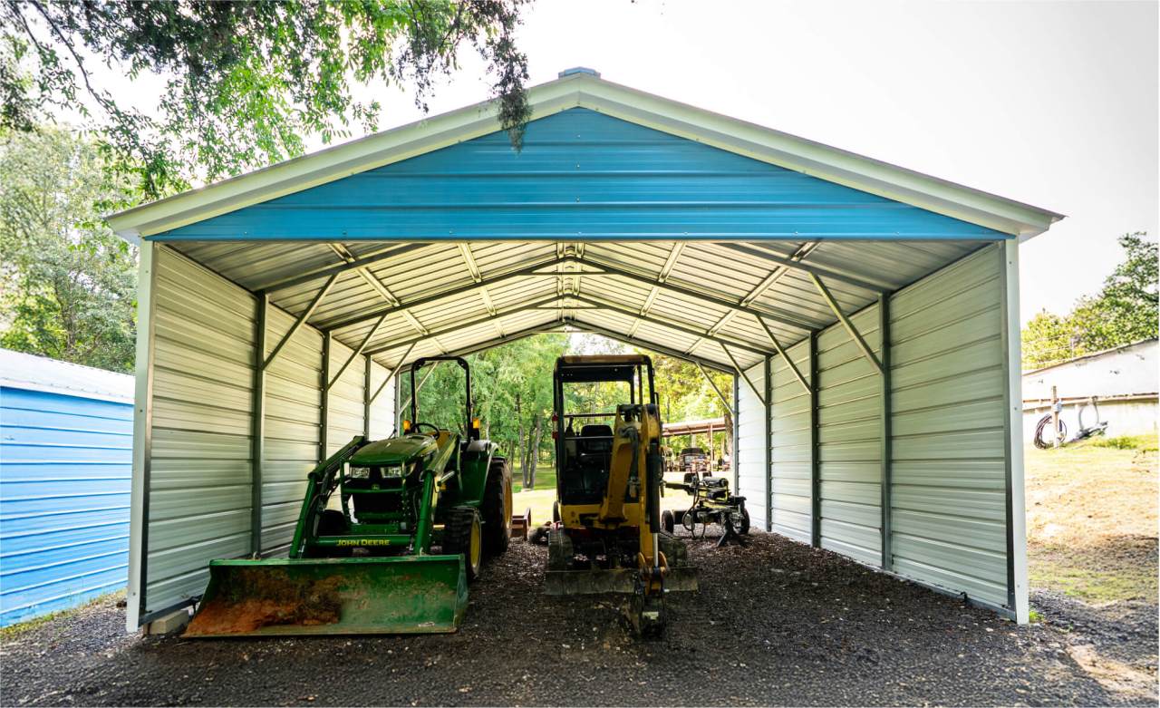 20x20 Vertical Roof Carport North - Alan's Factory Outlet