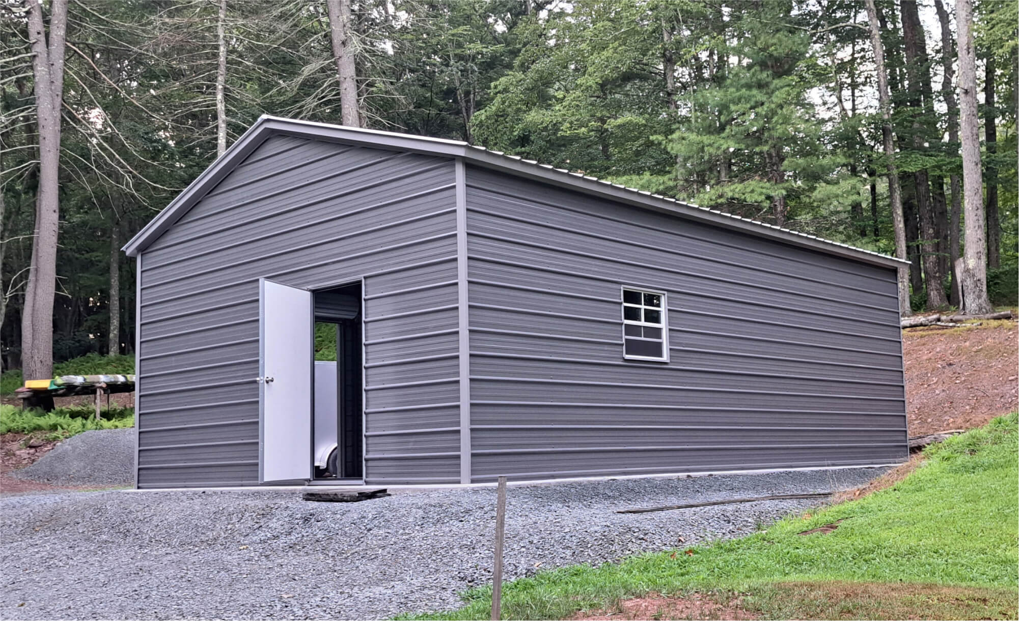 20x30 Vertical Roof Metal Garage North - Alan's Factory Outlet