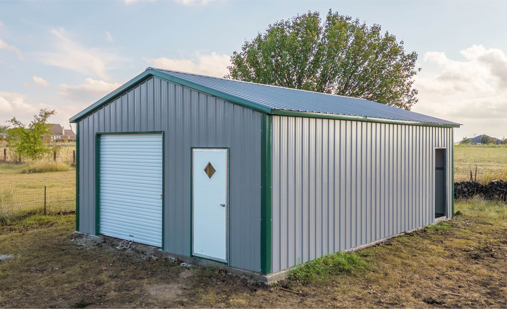 20x30 Vertical Roof Metal Garage North - Alan's Factory Outlet
