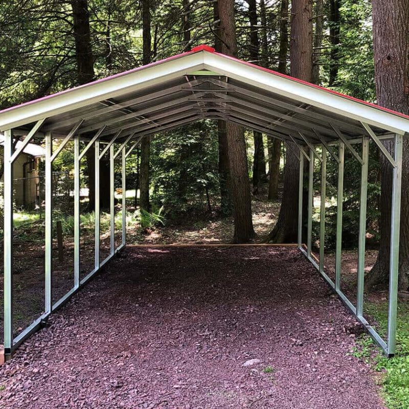 12x25 Vertical Roof Carport - Alan's Factory Outlet