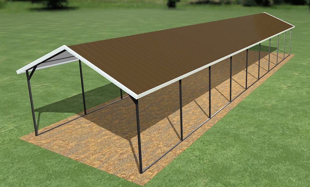 12x45 Vertical Roof Carport - Alan's Factory Outlet