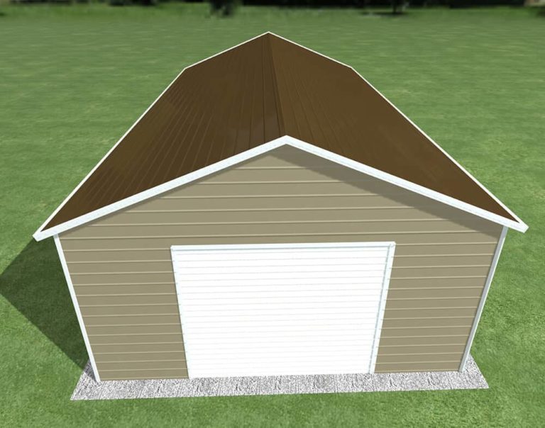 18x30 Boxed Eave Roof Metal Garage - Alan's Factory Outlet