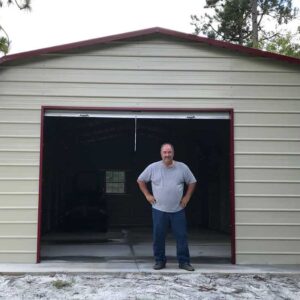 18x30 Regular Roof Metal Garage - Alan's Factory Outlet