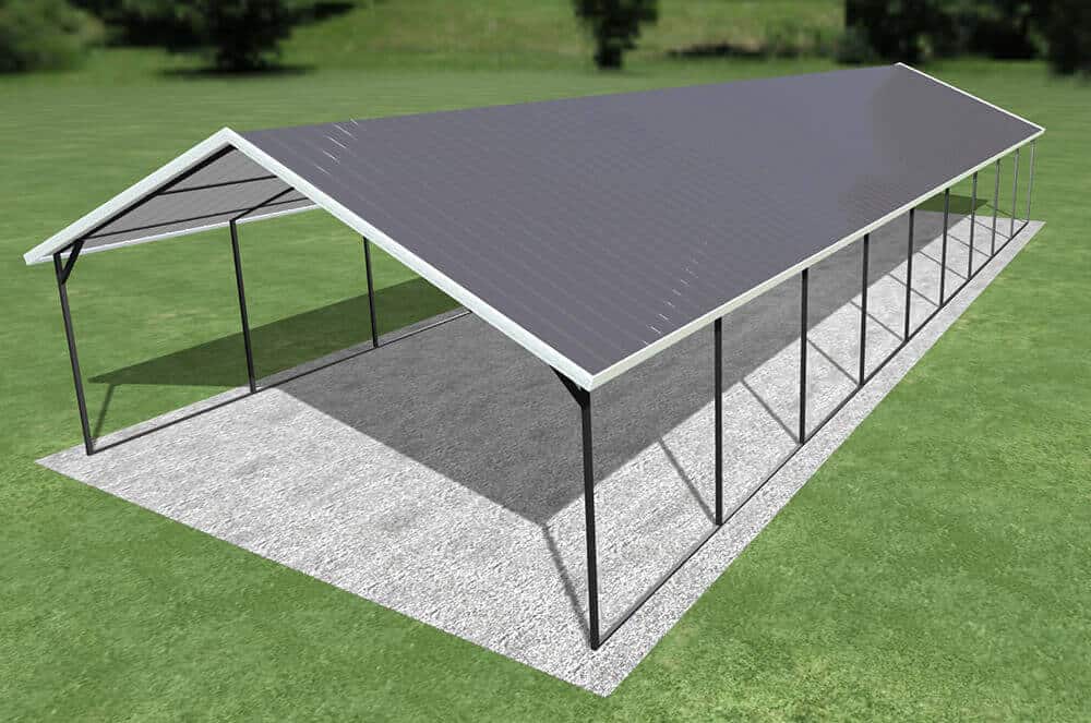 18x45 Vertical Roof Carport - Alan's Factory Outlet