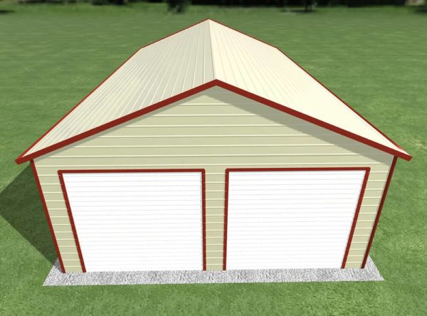 20x30 Boxed Eave Roof Metal Garage - Alan's Factory Outlet