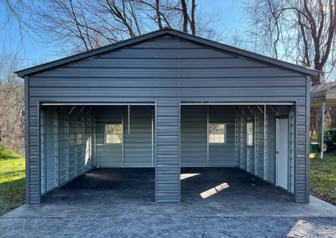 22x30 Vertical Roof Metal Garage - Alan's Factory Outlet