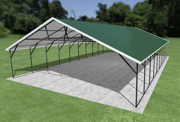 26x50 Vertical Roof Triple Wide Carport - Alan's Factory Outlet