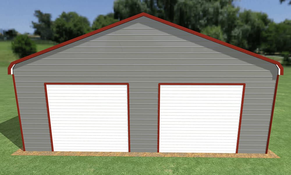 28x25 Regular Roof Metal Garage - Alan's Factory Outlet