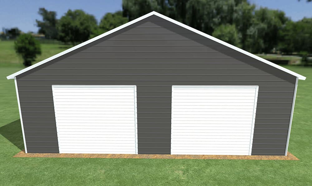 30x30 Boxed Eave Roof Metal Garage - Alan's Factory Outlet