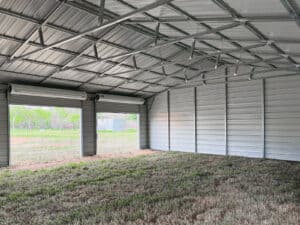30x55 Vertical Roof Triple Wide Metal Garage - Alan's Factory Outlet