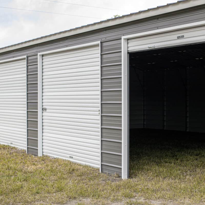 30x55 Vertical Roof Triple Wide Metal Garage - Alan's Factory Outlet