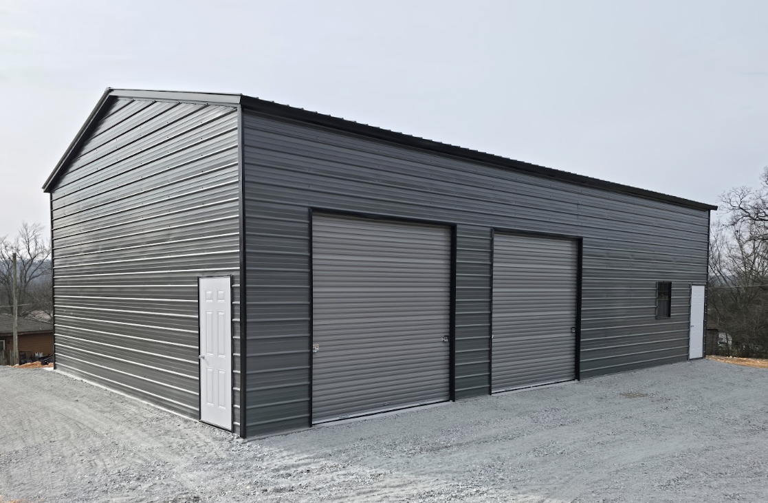 30x50 Vertical Roof Triple Wide Metal Garage - Alan's Factory Outlet