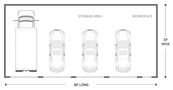 Detached 4-Car Garage (Tandem or 4-Bay)