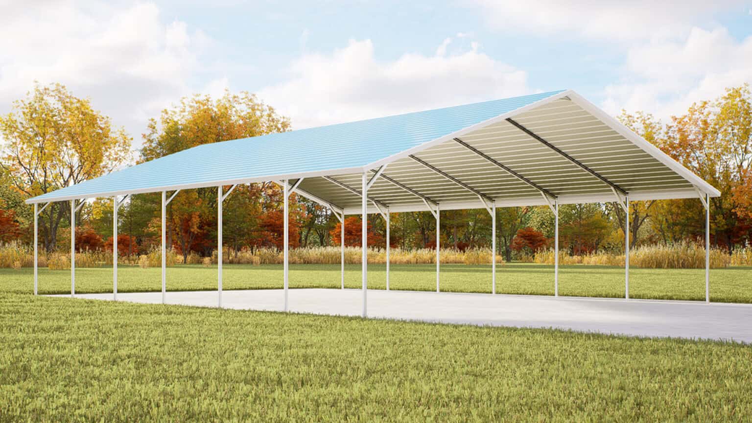 24x30 Boxed Eave Roof Carport - Alan's Factory Outlet