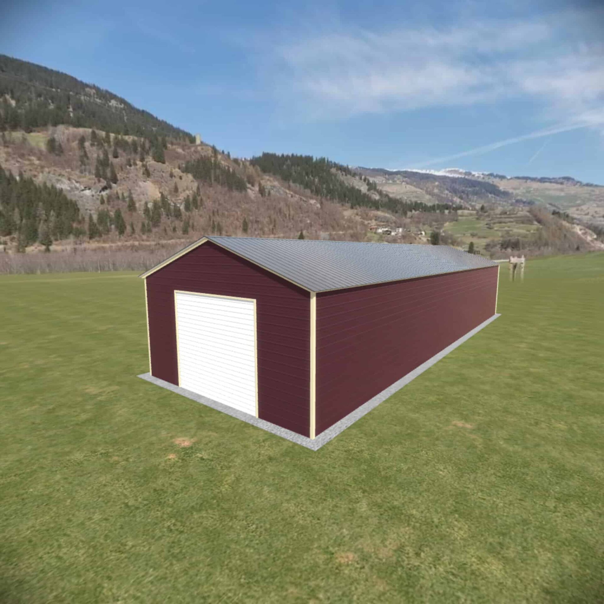 18x55 Vertical Roof Metal Garage North - Alan's Factory Outlet