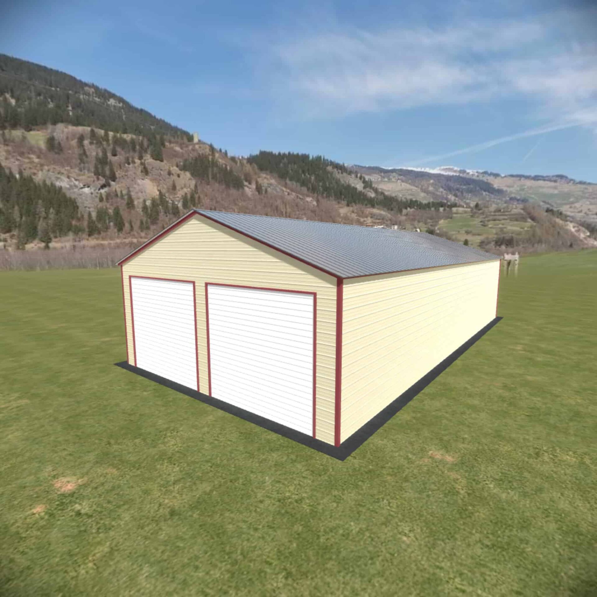 22x45 Vertical Roof Metal Garage North - Alan's Factory Outlet