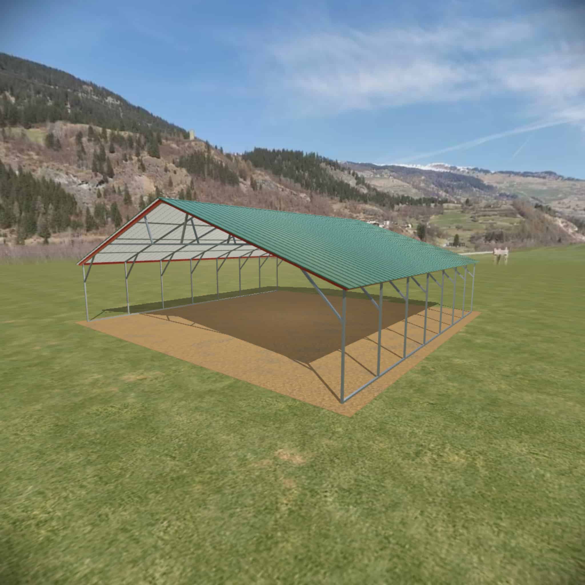 30x30 Boxed Eave Roof Carport Florida - Alan's Factory Outlet